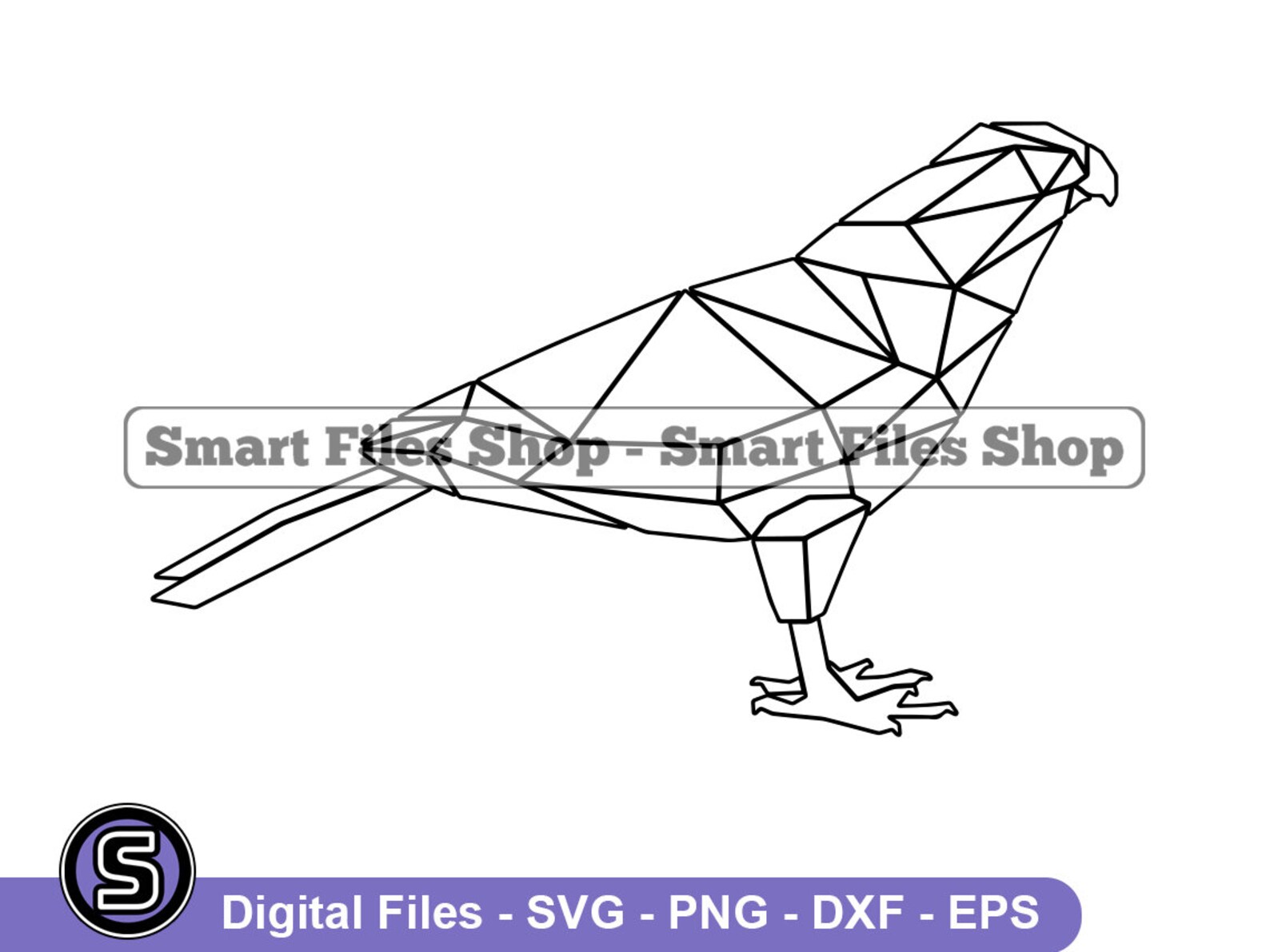 Geometric Hawk Outline Svg Hawk Svg Geometric Animals Svg - Etsy
