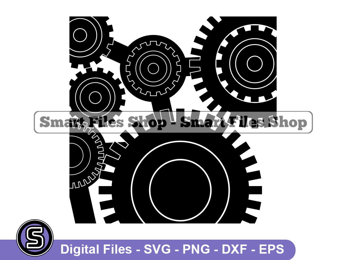 Cogs and Gears SVG Mechanical Svg Cogs and Gears Dxf Cogs & | Etsy