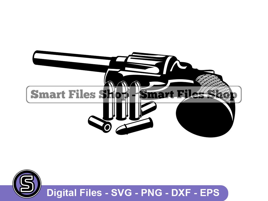 Revolver and Bullets Svg, Pistol Svg, Revolver Svg, Gun Svg, Bullets ...