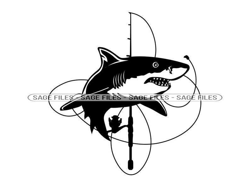 Haai Hengel Logo Svg Haai Svg Vissen Svg Vis Svg Haai - Etsy België