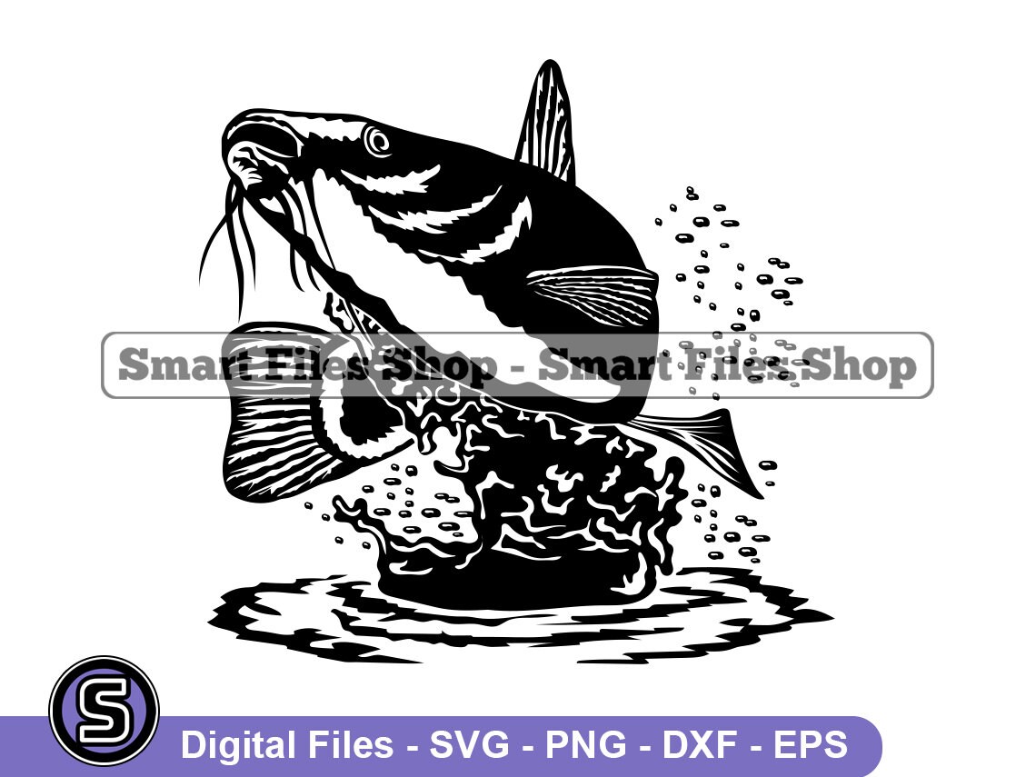 Catfish Fishing Svg, Catfish Svg, Fishing Svg, Catfish Dxf, Catfish Png ...