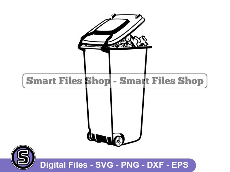 Full Trash Bin Svg Garbage Svg Trash Svg Waste Svg Trash | Etsy