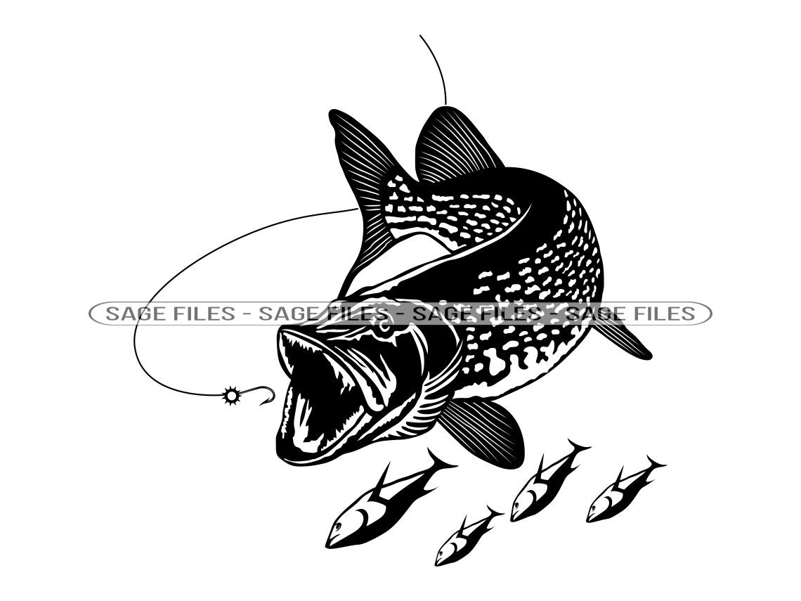 Northern Pike Fishing Svg, Fishing Bait Svg, Fishing Svg, Fish Svg ...
