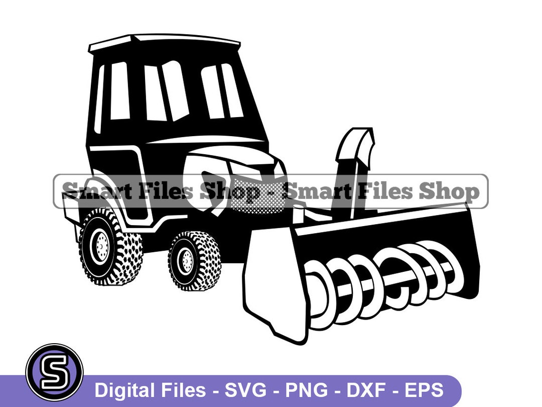 Tractor Snow Blower Svg, Tractor Svg, Tractor Dxf, Tractor Png, Tractor ...
