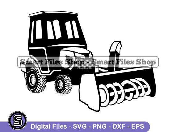 Tractor Snow Blower Svg Tractor Svg Tractor Dxf Tractor | Etsy