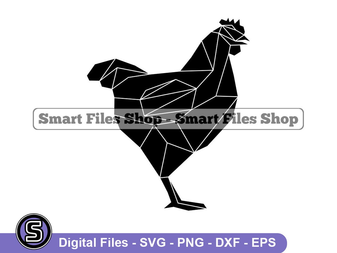 Pollo geométrico svg, pollo svg, animales geométricos svg, animales svg ...