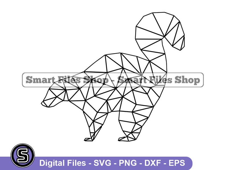 Geometric Skunk Outline Svg Skunk Svg Geometric Animals Svg - Etsy