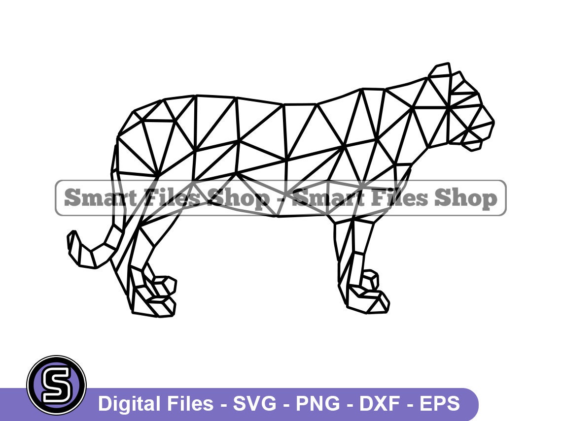Geometric Tiger Outline Svg Tiger Svg Geometric Animals Svg | Etsy UK