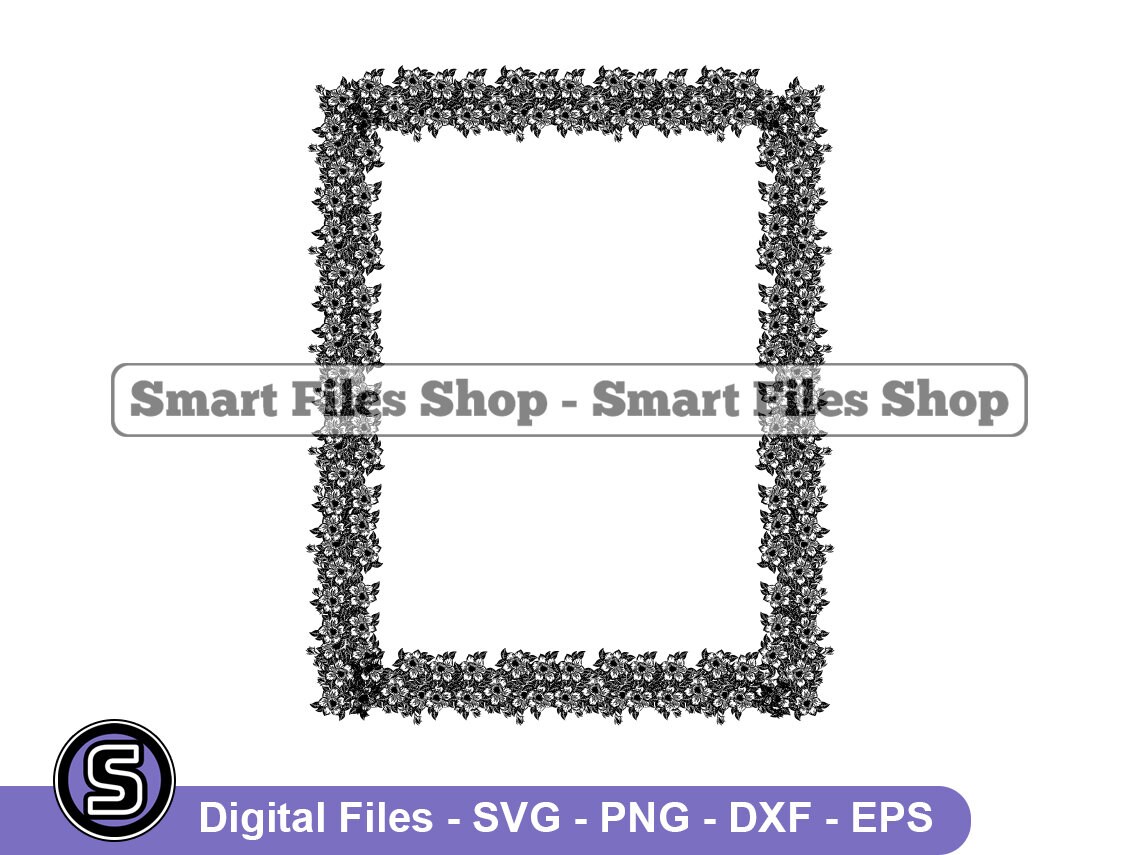 Flower Frame Svg Flowers Svg Decorative Svg Floral Svg - Etsy