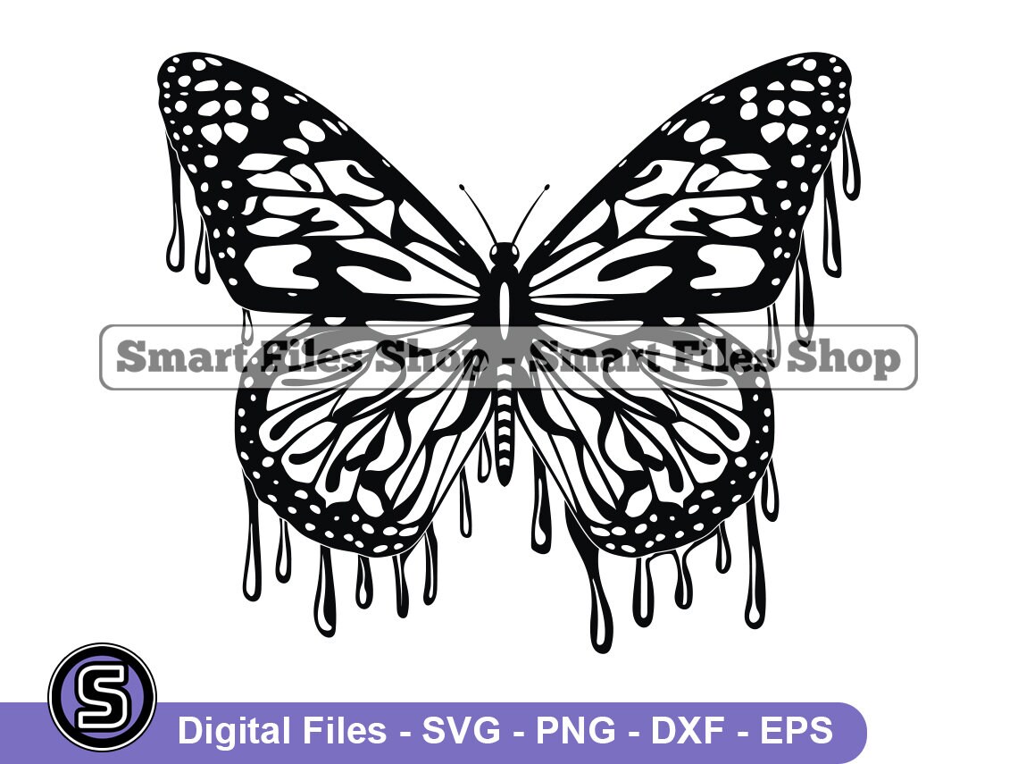 Melting Butterfly Svg Moth Svg Butterfly Svg Butterfly Dxf | Etsy