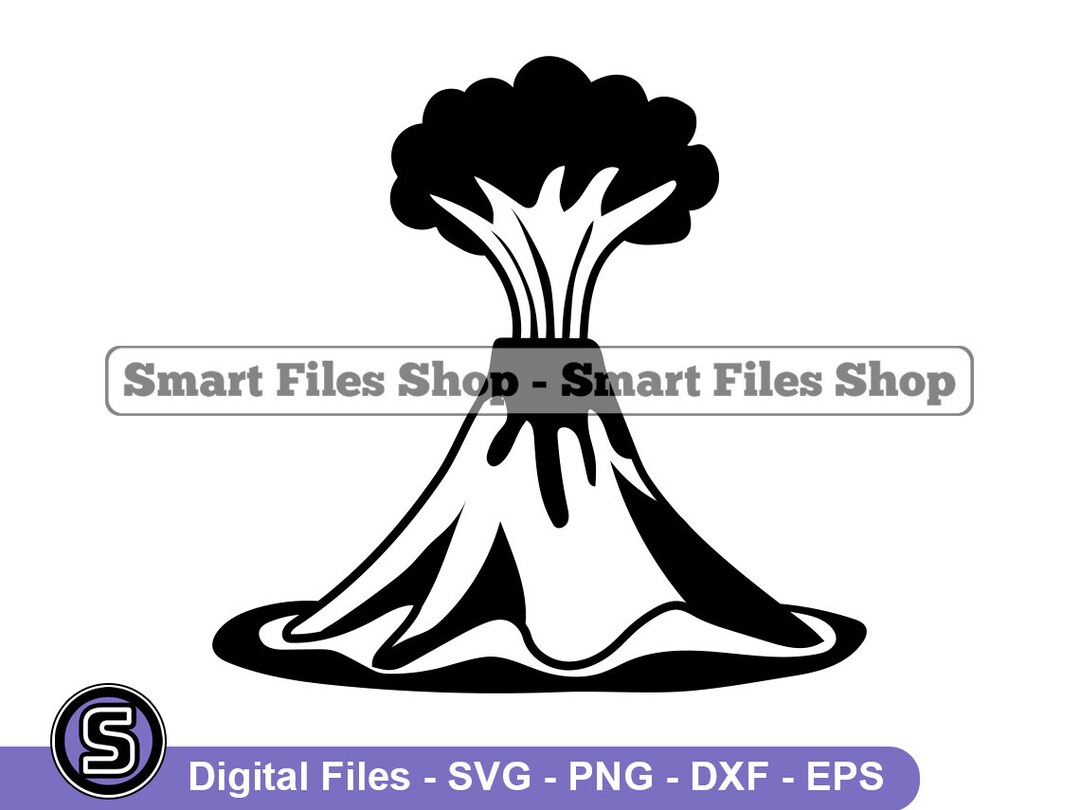 Volcano Eruption #4 Svg, Exploding Volcano Svg, Lava River Svg, Volcano ...