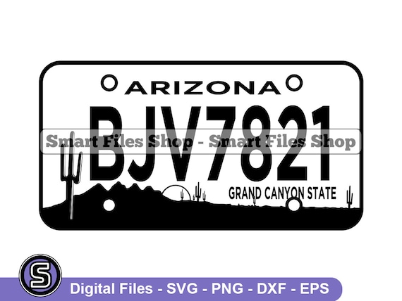 Arizona Licence Plate Svg Arizona Svg Driving Svg Driver | Etsy