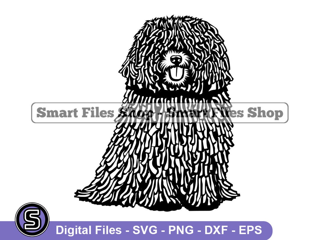 Sitting Hungarian Puli SVG, Hungarian Puli Svg, Dog Svg, Hungarian Puli ...