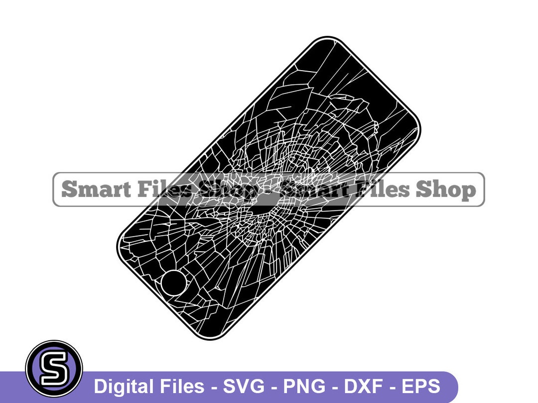 Smashed Phone Svg, Broken Phone Svg, Smartphone Svg, Cracked Screen Svg ...