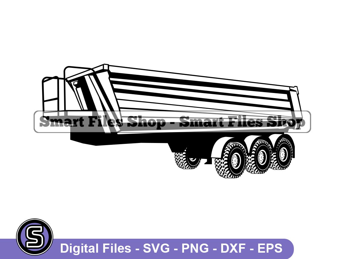 Dump Truck Trailer #3 Svg, Dump Truck Svg, Trucker Svg, Construction ...