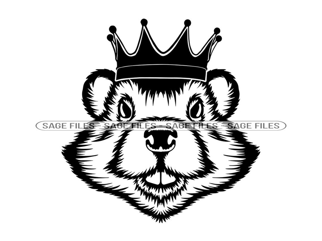 Beaver in Crown #2 SVG, Beaver SVG, Beaver King SVG, Beaver Dxf, Beaver ...