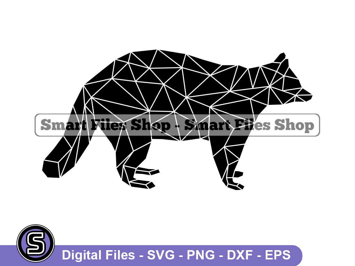 Geometric Raccoon Svg Raccoon Svg Geometric Animals Svg | Etsy