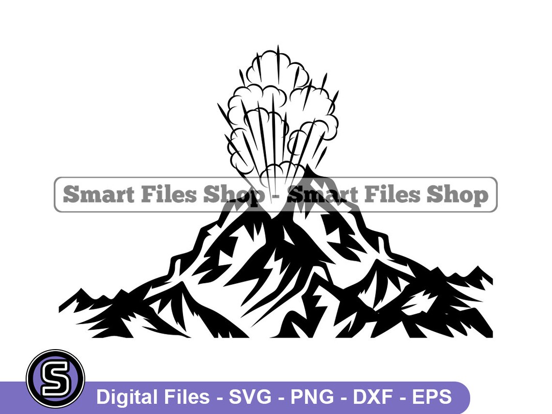Volcano Eruption #2 Svg, Exploding Volcano Svg, Lava River Svg, Volcano ...