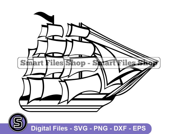 Sailing Ship 2 Svg Sailing Svg Nautical SVG Sailing Ship | Etsy