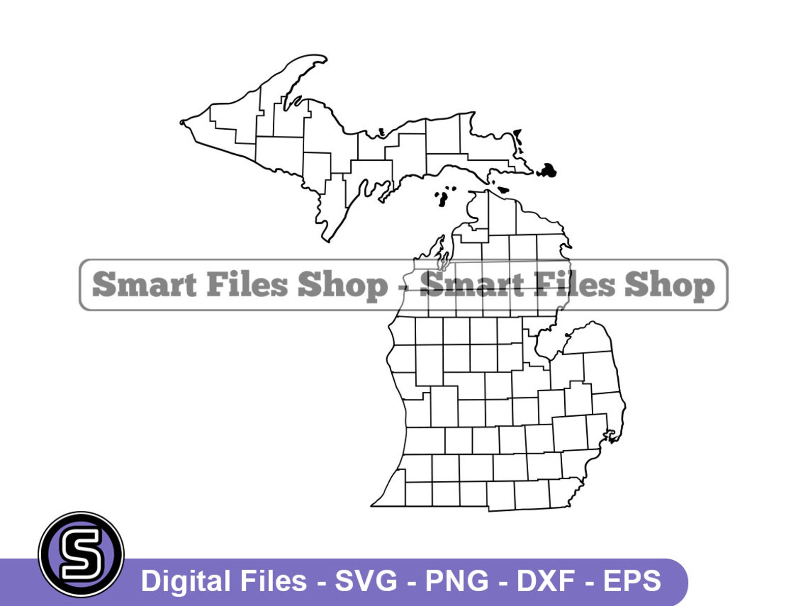 Michigan Map Svg Michigan Svg Michigan Map Dxf Png - Etsy