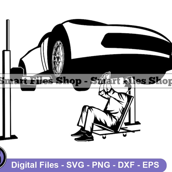 Mechanic Car Lift Svg - Etsy