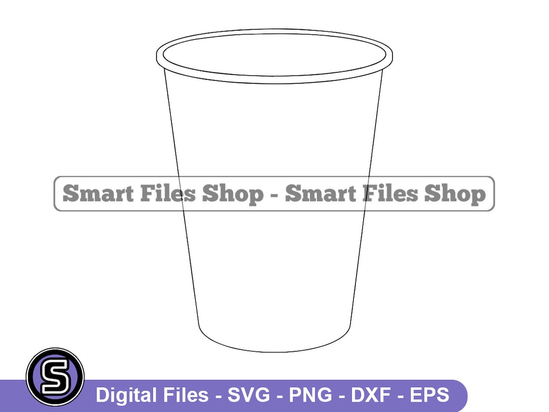 Plastic Cup Outline SVG, Drink Svg, Plastic Cup Dxf, Plastic Cup Png ...