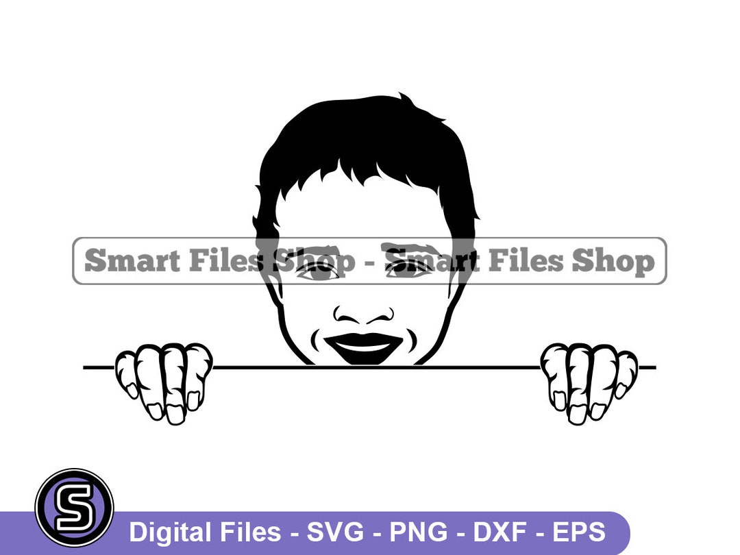 Peaking Kid Svg, Peaking Child Svg, Kid Svg, Peaking Kid Dxf, Peaking ...