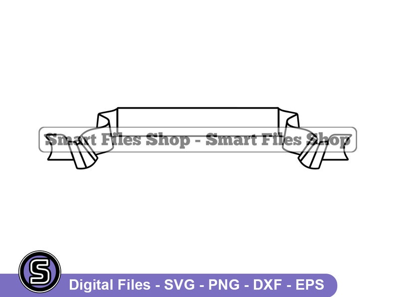 Banner Outline 2 Svg Banner Svg Decorative Svg Banner Dxf - Etsy