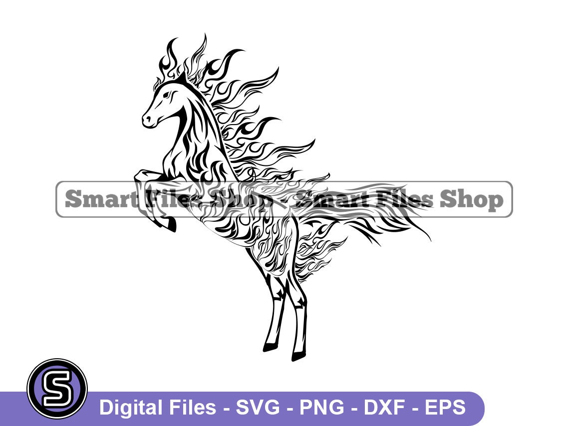 Flaming Horse Svg Horse Svg Horse Logo Svg Horse Dxf Horse - Etsy