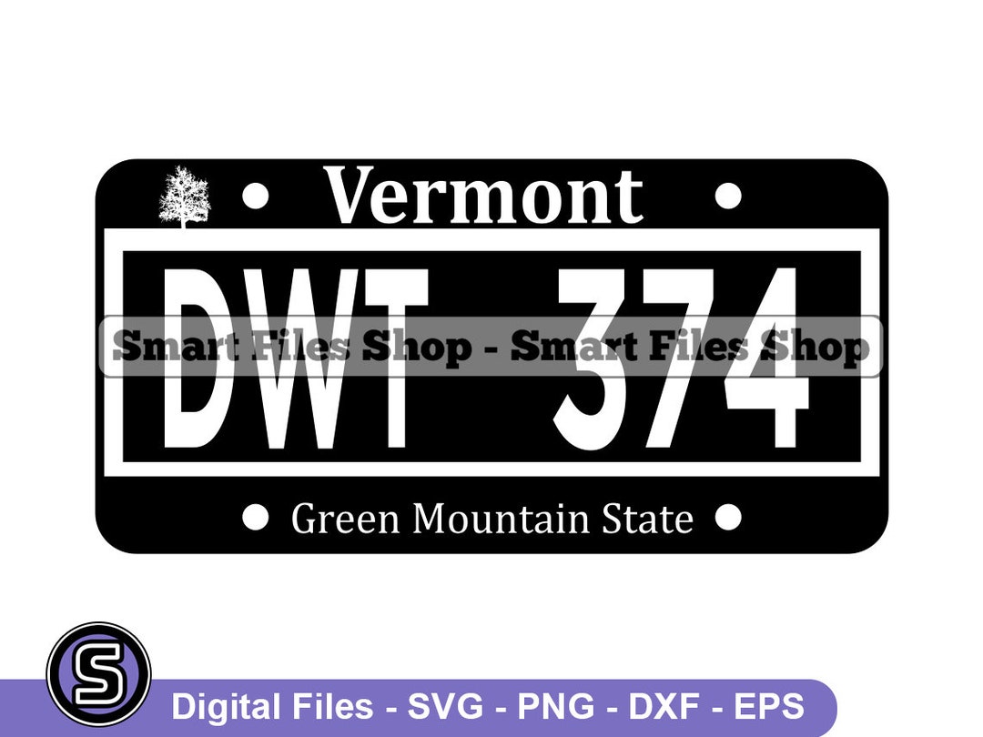 Vermont Licence Plate Svg, Vermont Svg, Driving Svg, Driver Svg ...