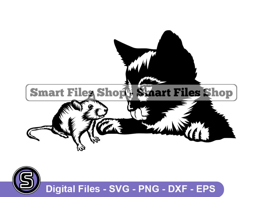 Cat Vs Mouse SVG, Cat Svg, Mouse Svg, Cat Vs Mouse Dxf, Cat Vs Mouse ...