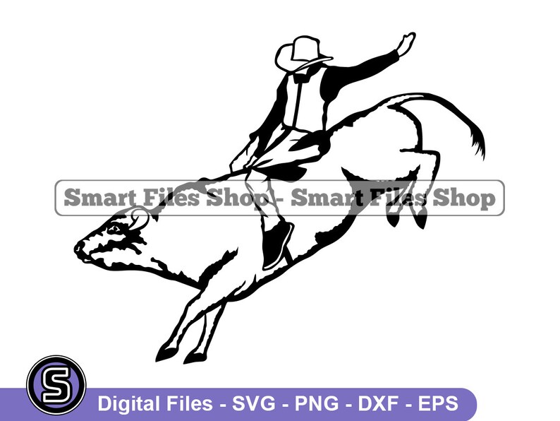 Bull Riding Svg Cowboy Svg Rodeo Svg Bull Riding Dxf Bull - Etsy
