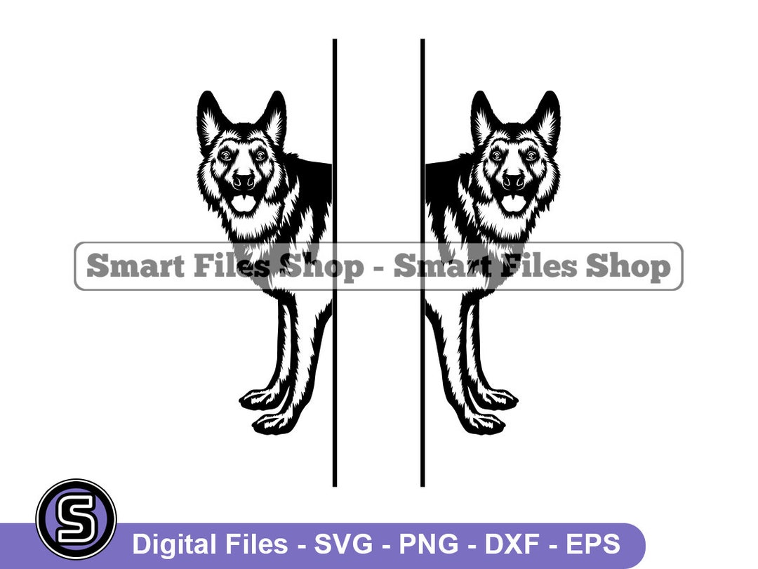 German Shepherd Split Monogram Svg, Dog Svg, German Shepherd Svg, Dog ...