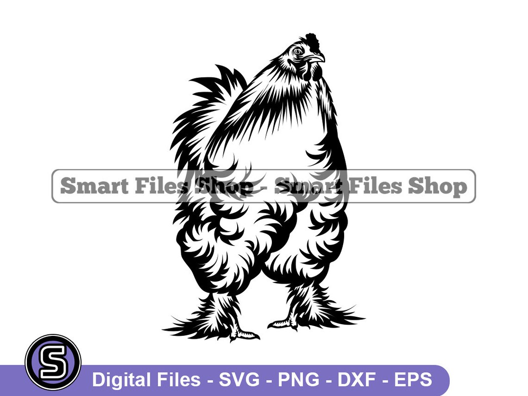 Brahma Rooster 2 Svg, Rooster Dxf, Rooster Png, Rooster Clipart ...