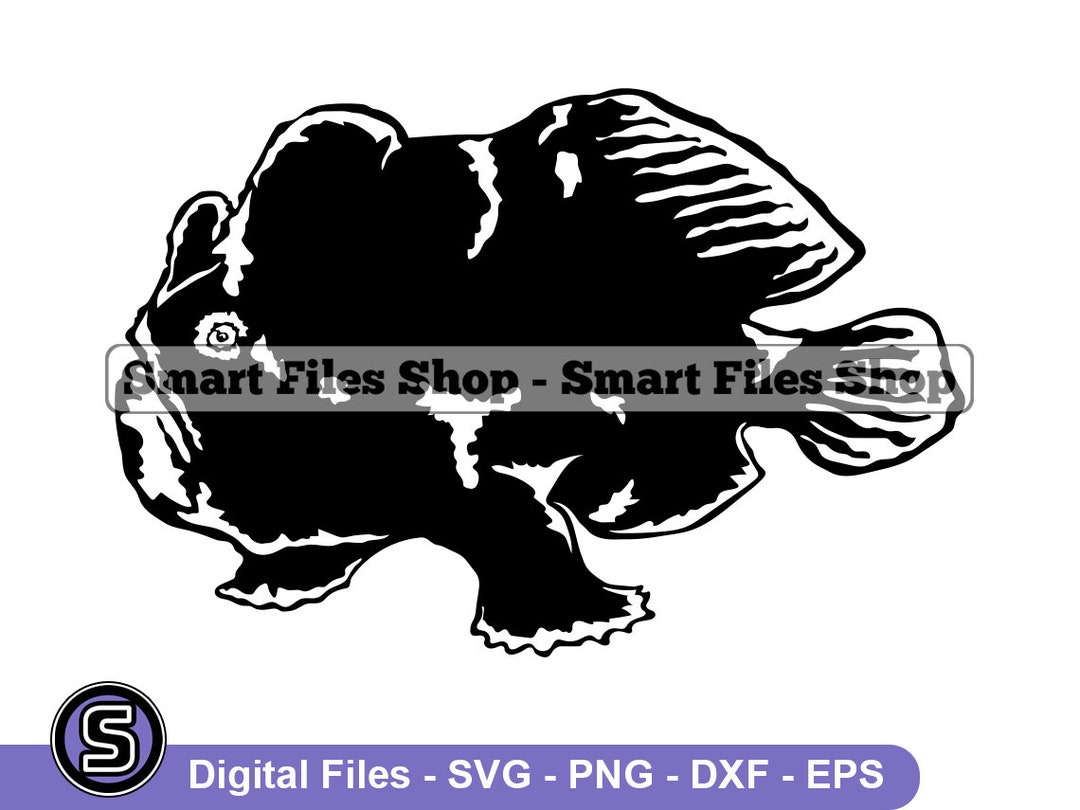 Frogfish Svg, Aquarium Fish Svg, Fish Svg, Frogfish Dxf, Frogfish Png ...