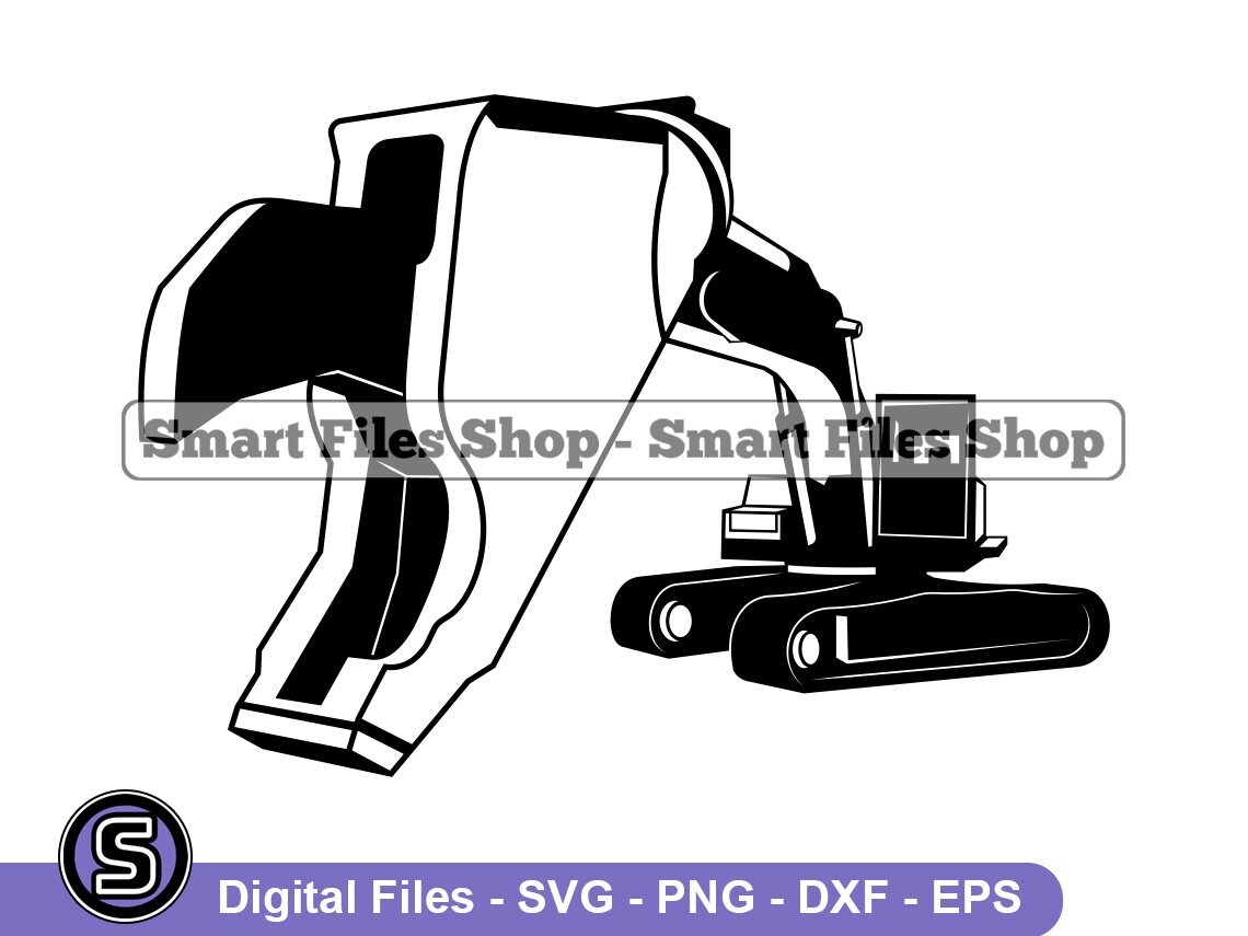 Hydraulic Excavator With Shear Core Svg Hydraulic Excavator | Etsy