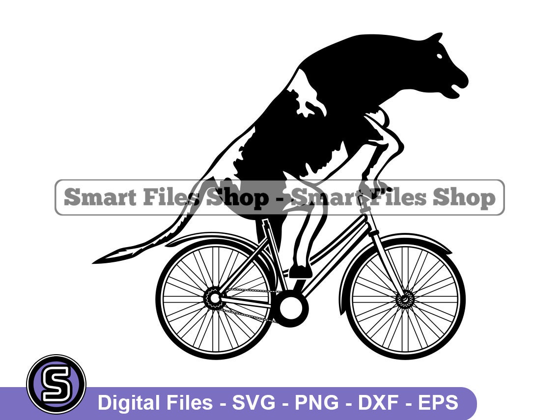 Cow Riding Bicycle Svg Cow Svg Bicycle Svg Heifer Svg | Etsy