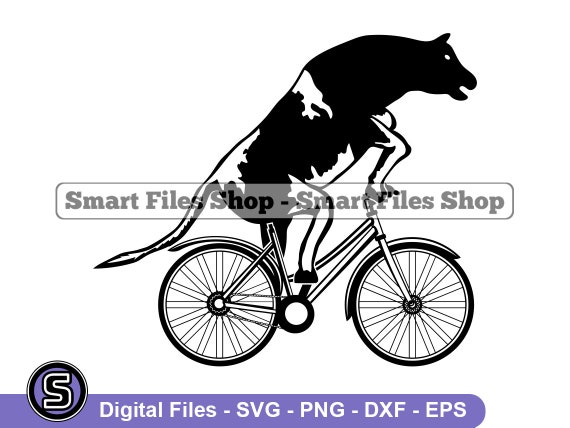 Cow Riding Bicycle Svg Cow Svg Bicycle Svg Heifer Svg | Etsy