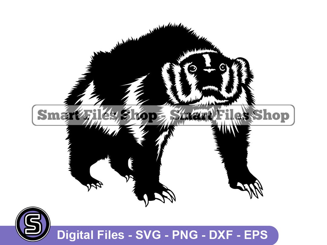 American Badger 2 Svg, Badger Svg, Forest Creatures Svg, Badger Dxf ...