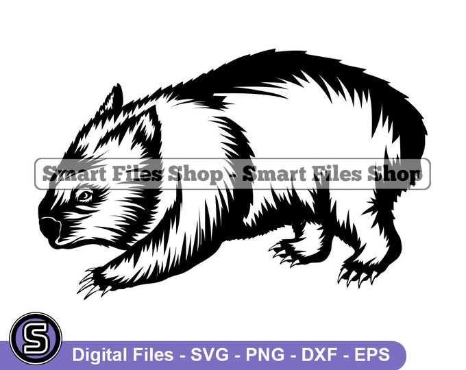 Floral Wombat Svg, Jpeg, Png, Dxf, Animal Clip Art, Wombat Mandela ...