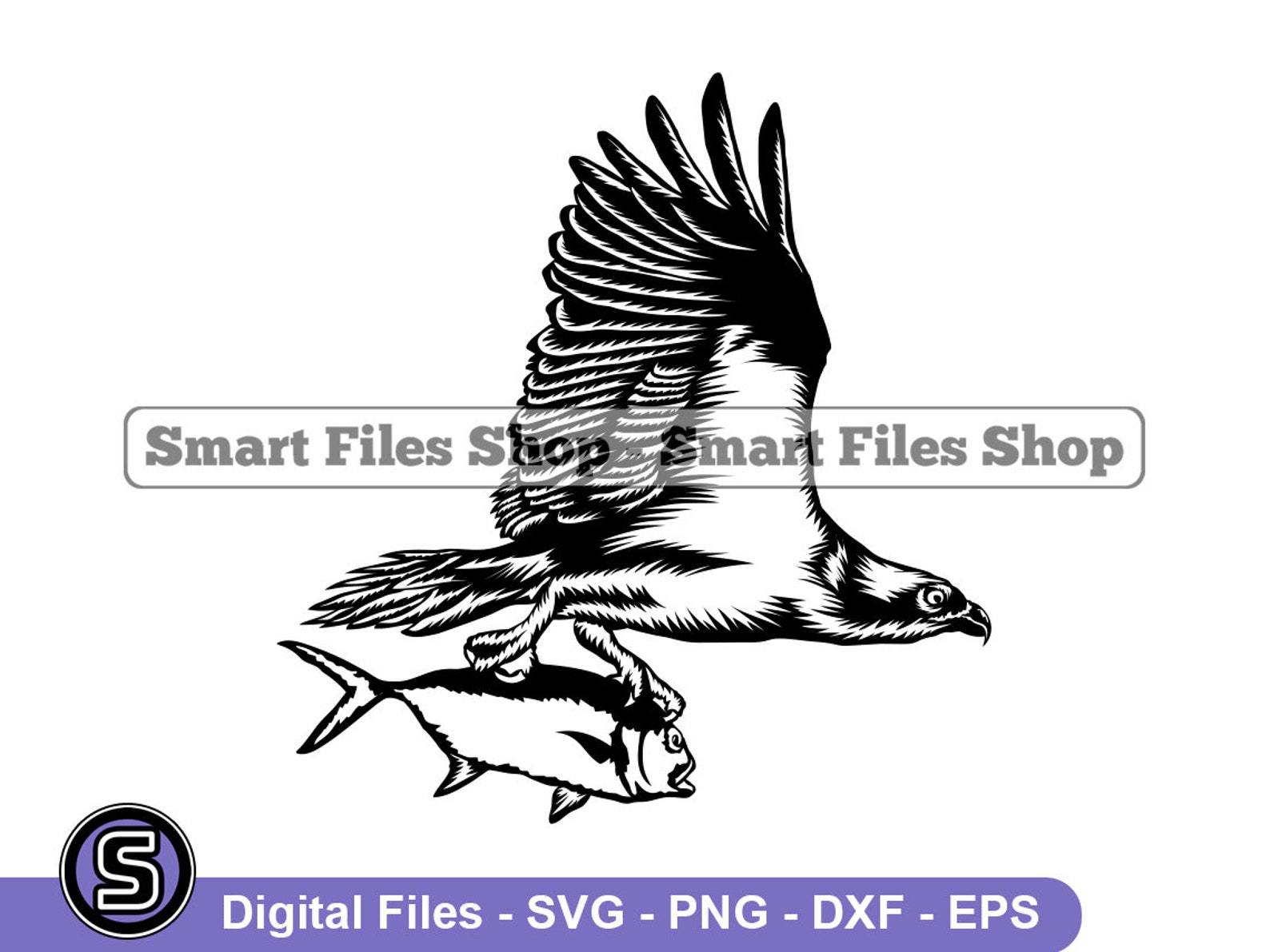 Osprey Catching Fish Svg, Osprey Svg, Predator Bird Svg, Osprey Dxf ...
