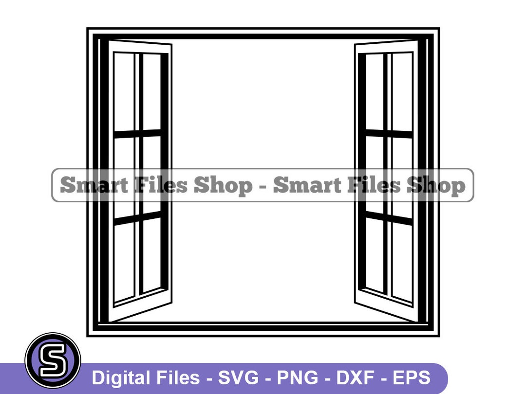 Open Window SVG, Window Svg, Window Dxf, Window Png, Window Clipart ...