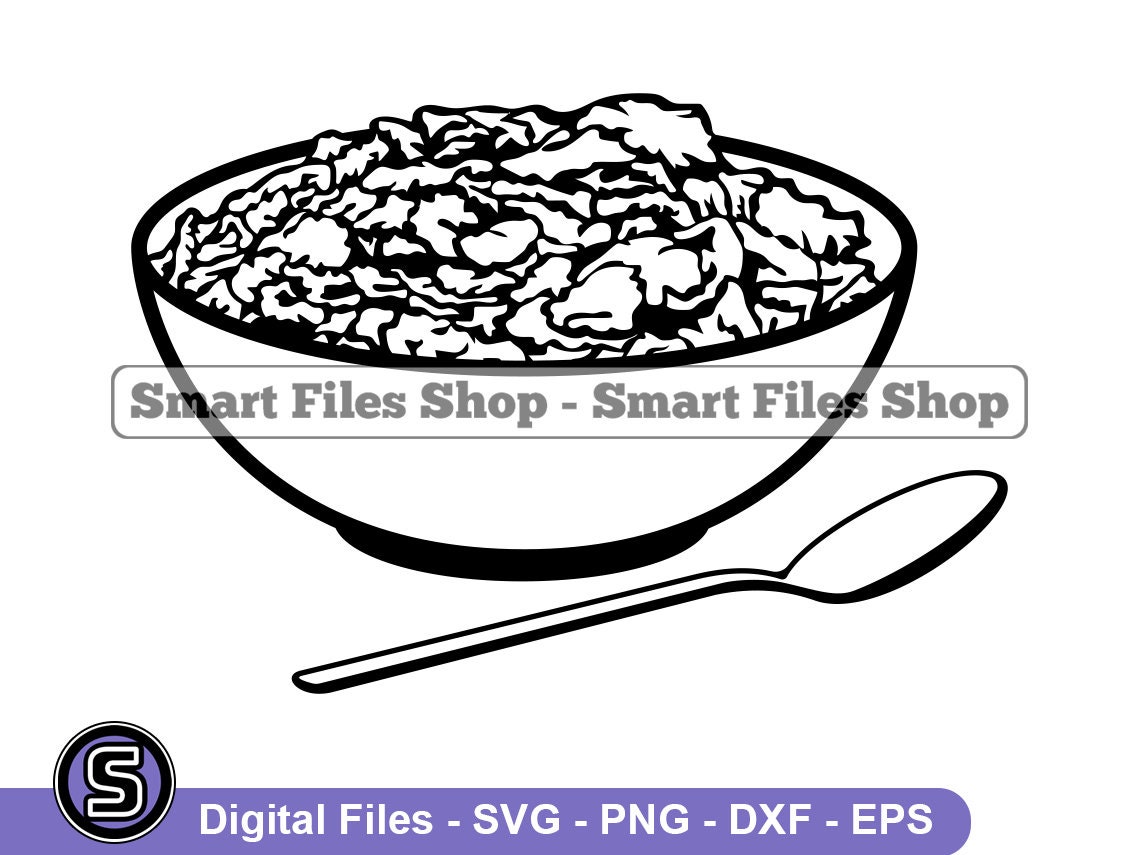 Cereal Clipart Black And White