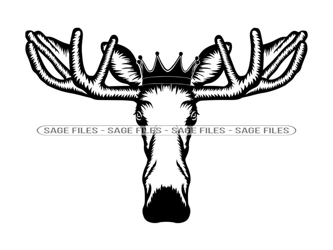 Moose in Crown SVG, King Moose SVG, Queen Moose Svg, Moose Dxf, Moose ...