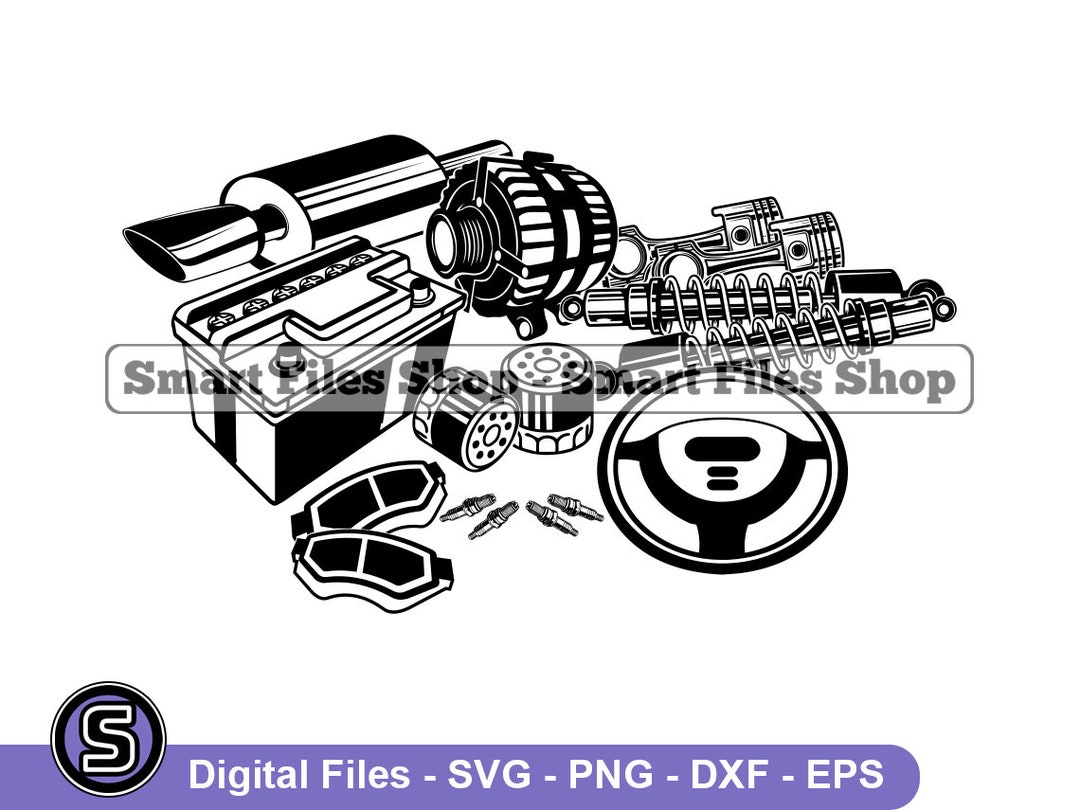 Car Parts Logo Svg, Car Mechanic Svg, Auto Repair Svg, Car Parts Dxf ...