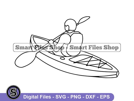 Kayaking Outline SVG Kayaking SVG Kayak Svg Kayaking Dxf | Etsy