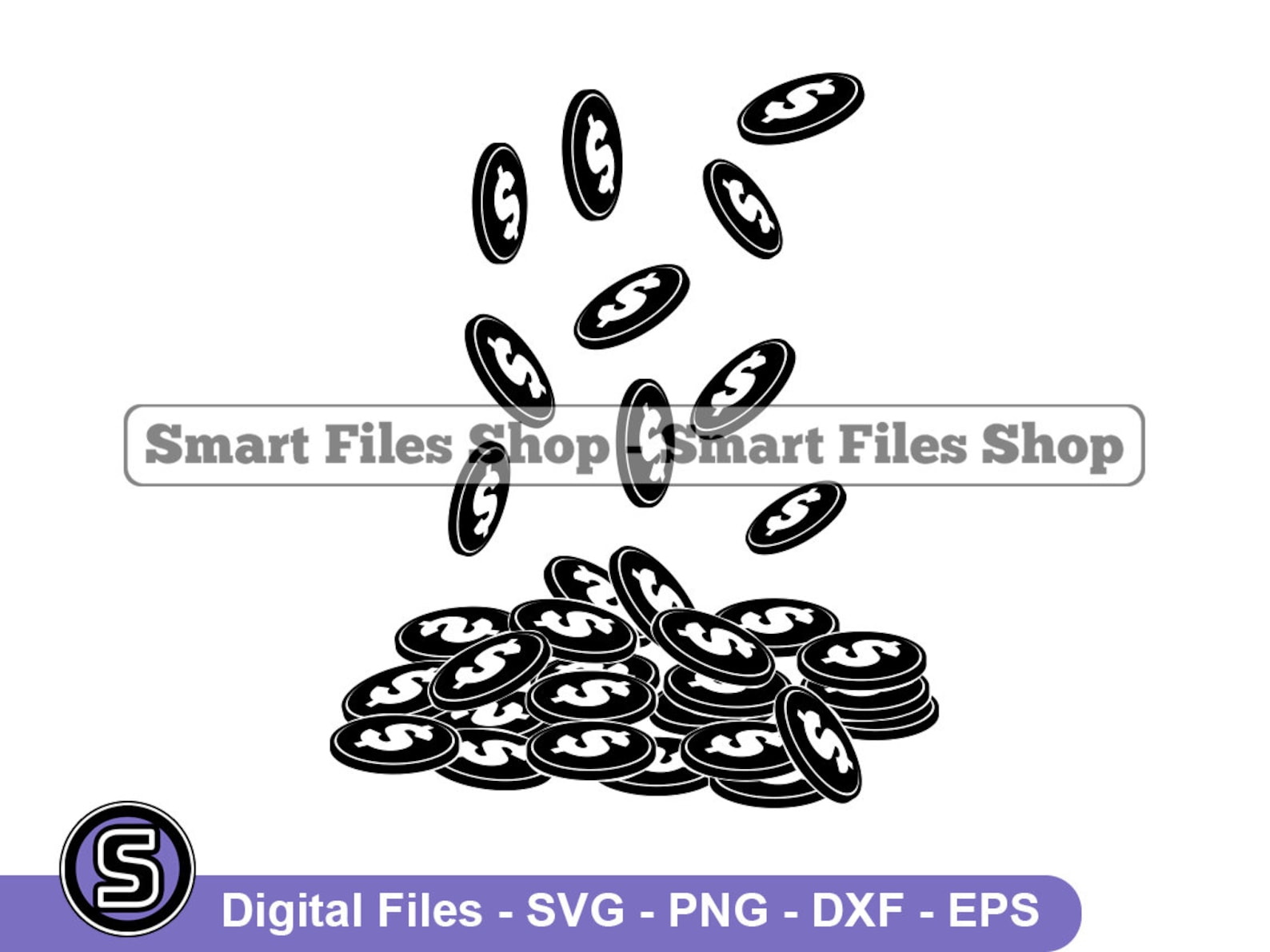 Gold Coins Dropping Svg Coins Svg Money Svg Gold Coins Dxf - Etsy
