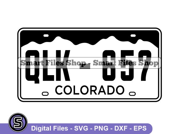 Colorado Licence Plate Svg Colorado Svg Driving Svg Driver | Etsy