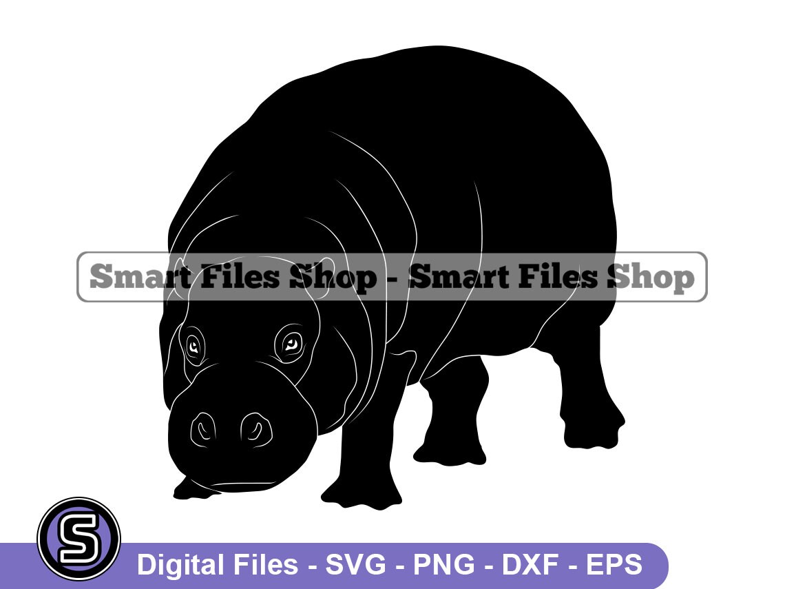 Hippo 2 SVG Hippo SVG Safari Creatures Svg Hippo Dxf | Etsy