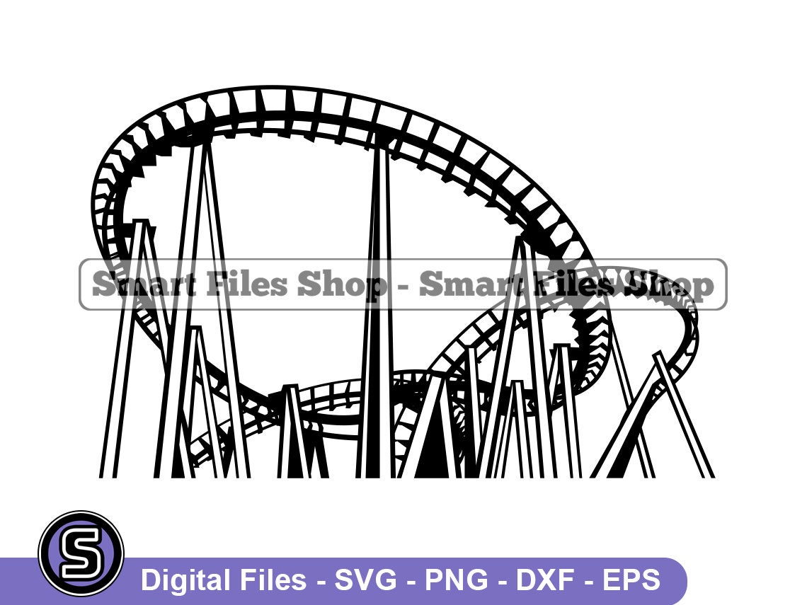 Roller Coaster 2 Svg Roller Coaster Svg Amusement Park Svg | Etsy